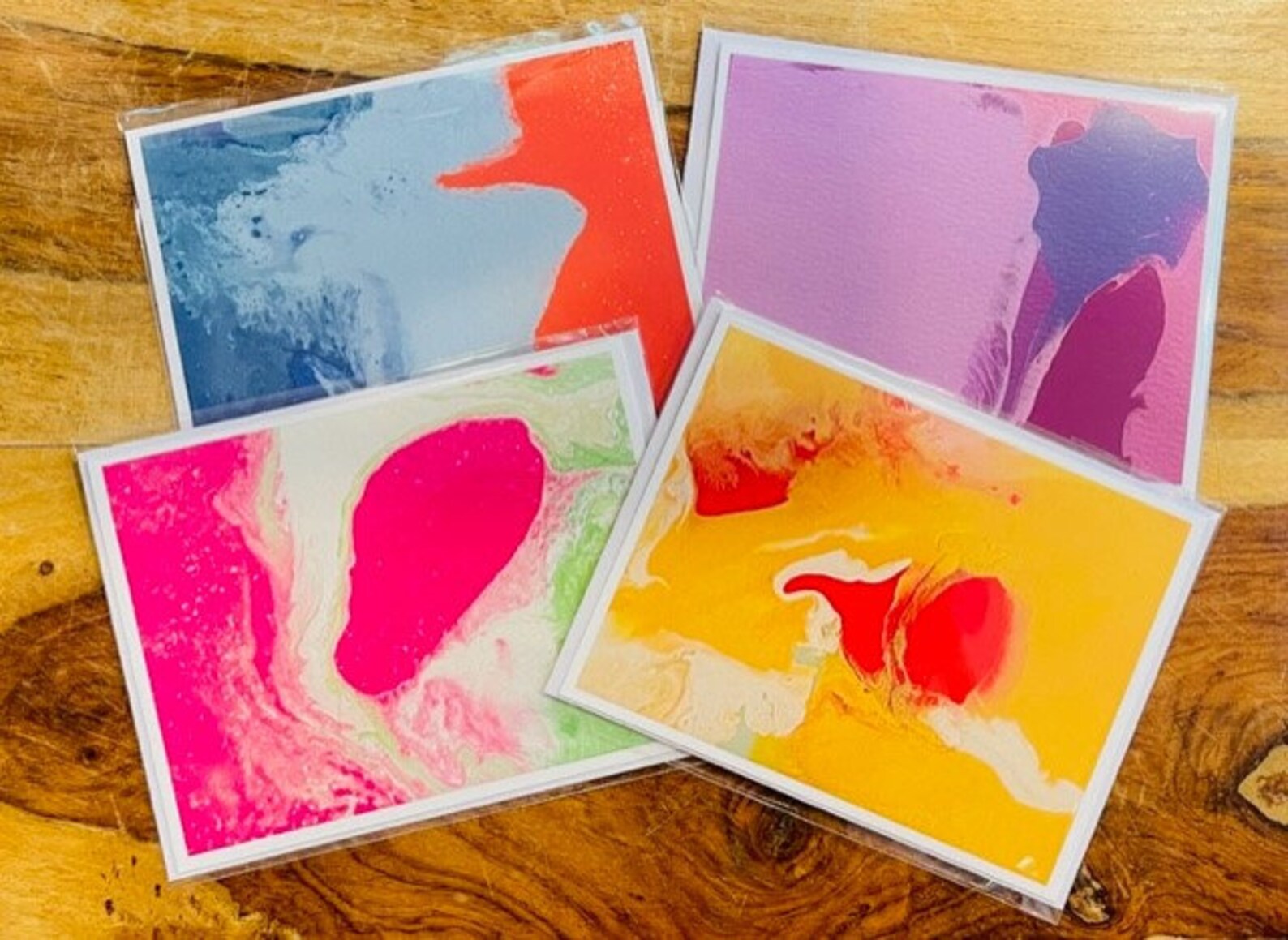 Packaged Set of 8 Printed Abstract Note Cards With Envelopes. - Etsy