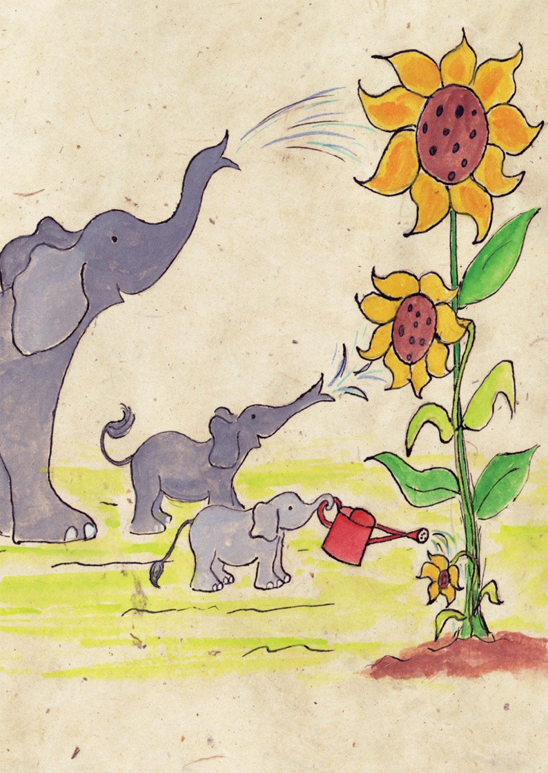 Sunflowers/ Annabel's Elephants/ Gardening/birthday/ Get Well Soon - Etsy