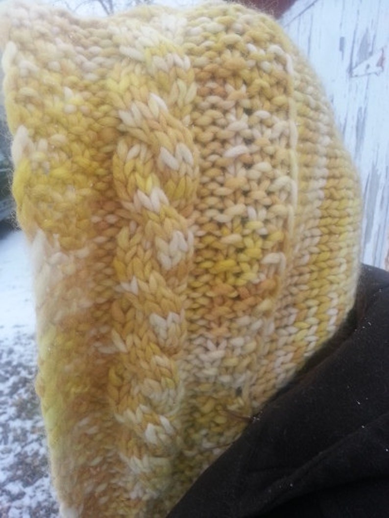 Knitting PDF Pattern Topaz Hood Super Bulky Wool Hat Download MCD ...