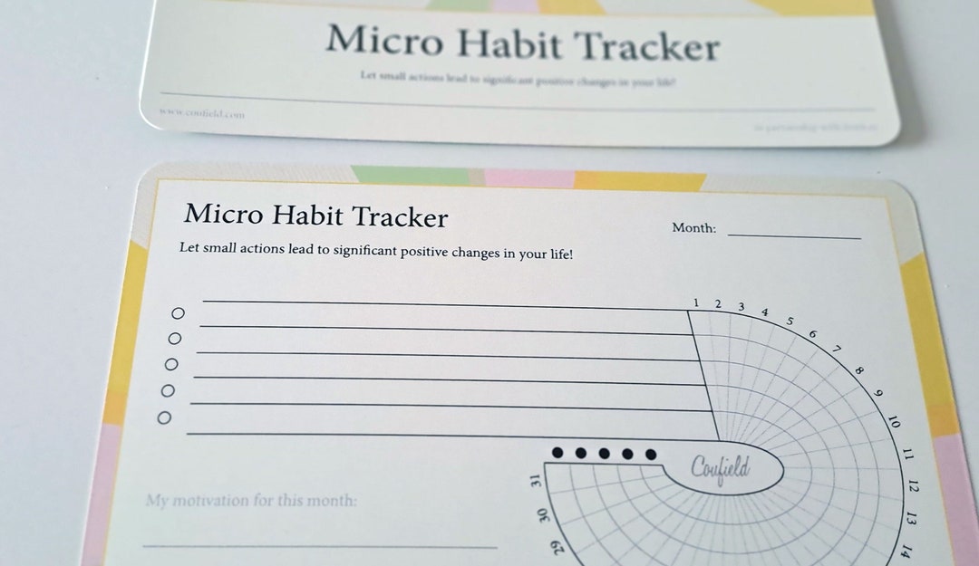 Micro Habit Tracker Cards CBT Tools Self Development Worksheet 10 Pack ...