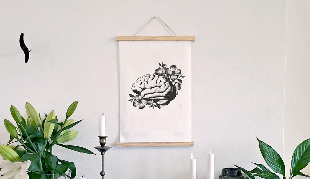 Anatomical Brain Wall Hanging - Canvas Poster - Motivational Art - Art ...