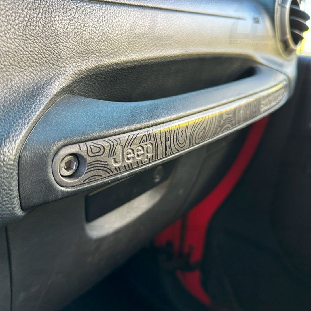 Topography Style Passenger Grab Bar Accent Decal Kit for Jeep Wrangler ...