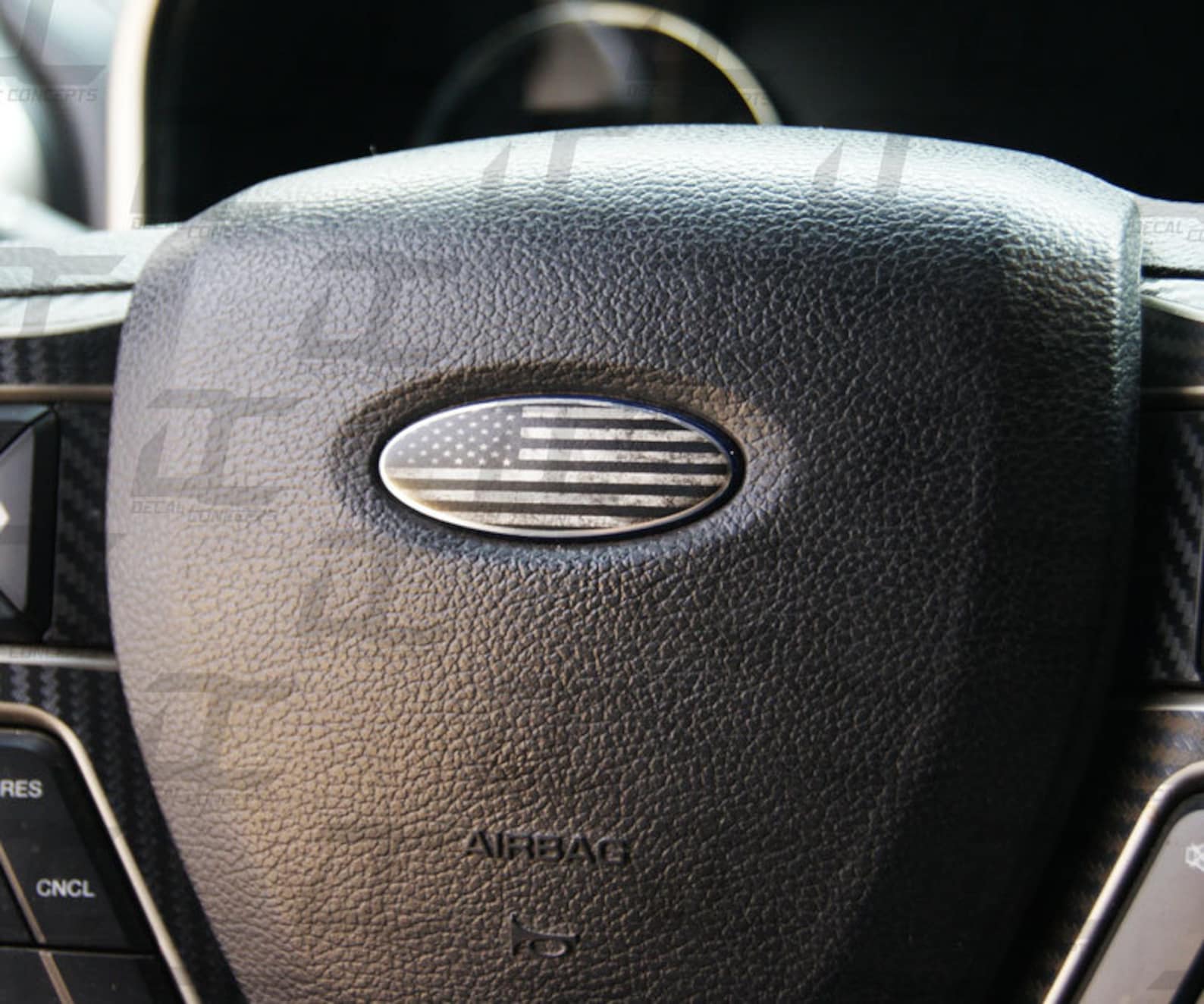 Steering Wheel Emblem Decal Overlay Pack – American Flag Style – for ...