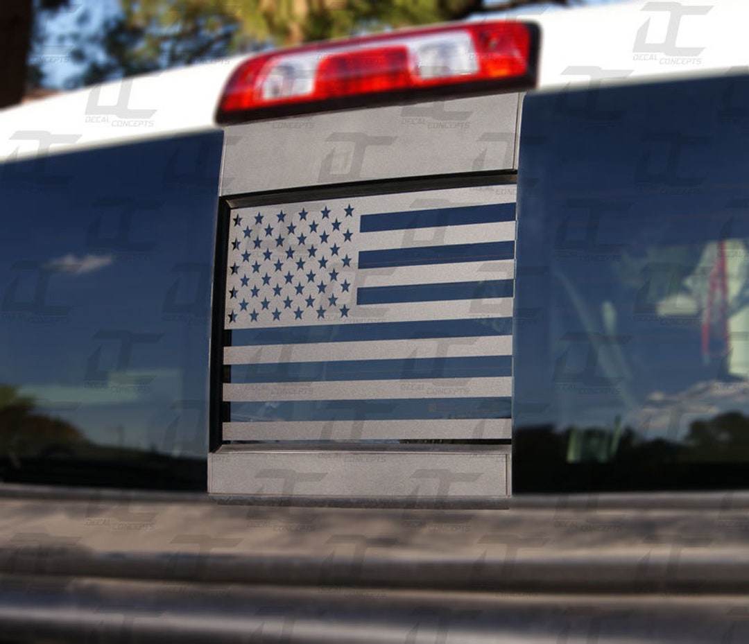 American Flag Rear Window Accent Decal - Fits 2015-2018 Chevy Silverado ...