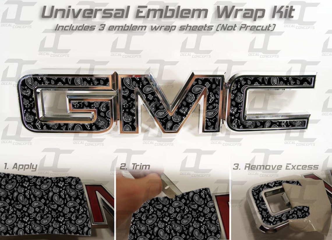 07-20 GMC Sierra Yukon Acadia Paisley Pattern Emblem - Etsy