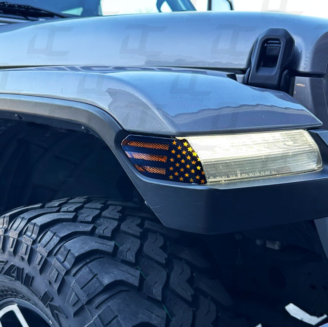 American Flag Front Side Marker Accent Decal Kit for Jeep Gladiator ...
