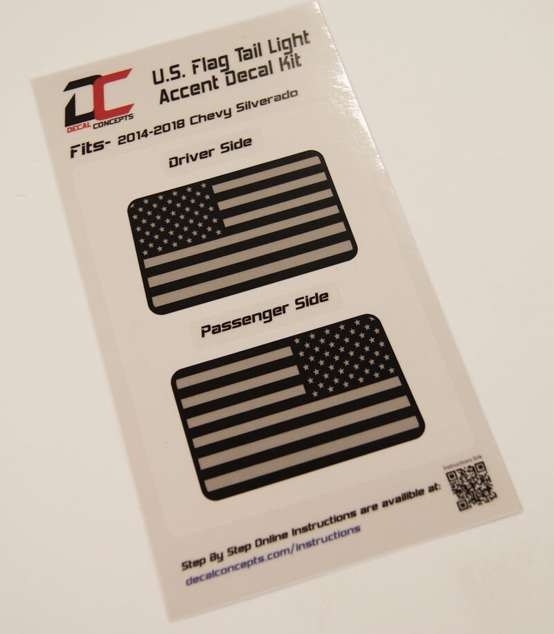 Reverse Light American Flag Accent Decal Kit for Chevy Silverado (2014 ...