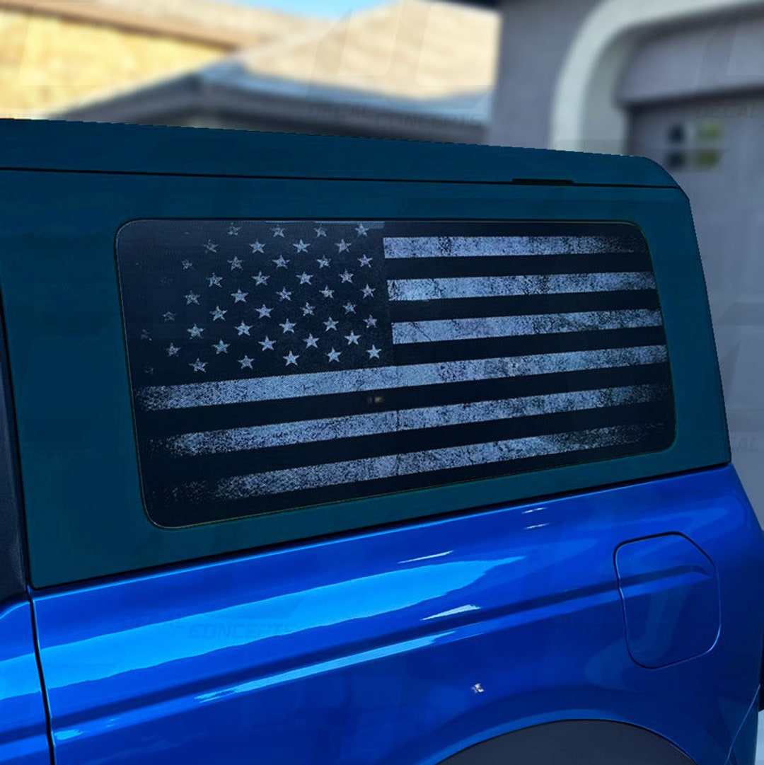 American Flag Rear Side Window Accent Decal Kit for Ford Bronco 2 Door ...