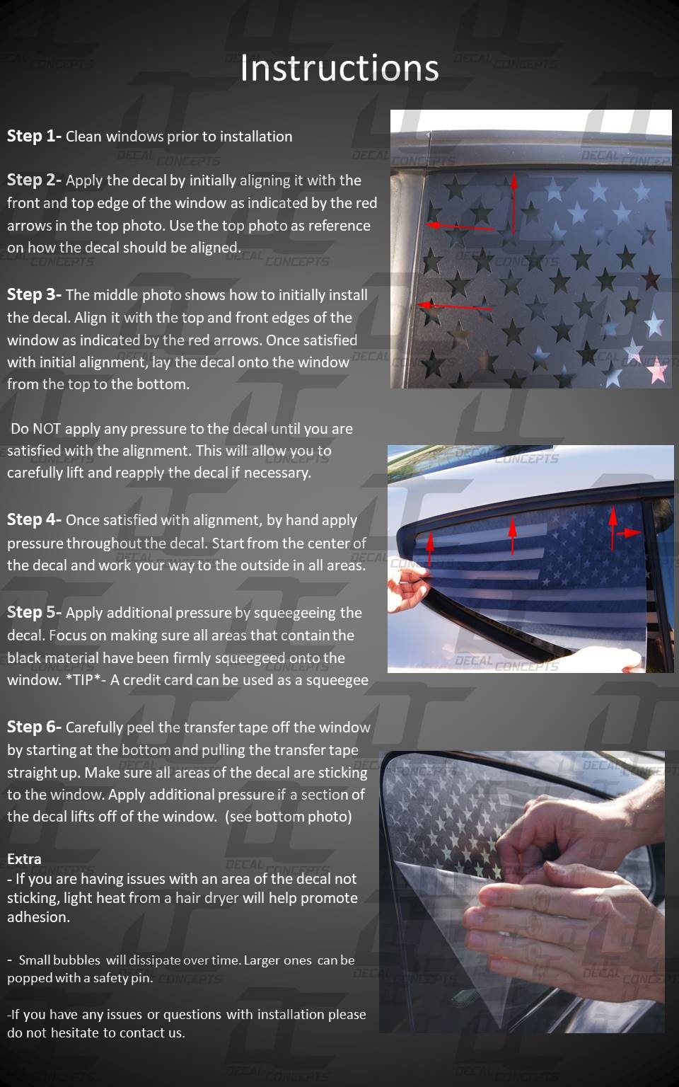 Mustang American Flag Rear Quarter Window Accent Decal (2015-2023)(both ...