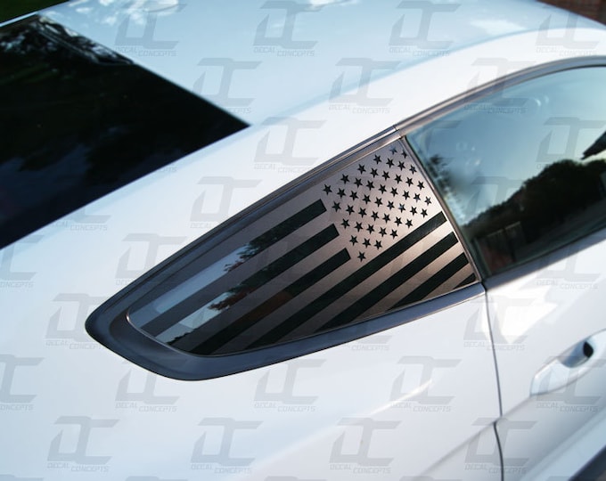 Mustang American Flag Rear Quarter Window Accent Decal (2015-2023)(both ...