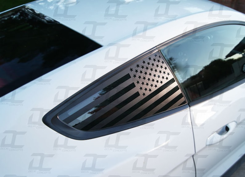 Mustang American Flag Rear Quarter Window Accent Decal (2015-2023)(both ...
