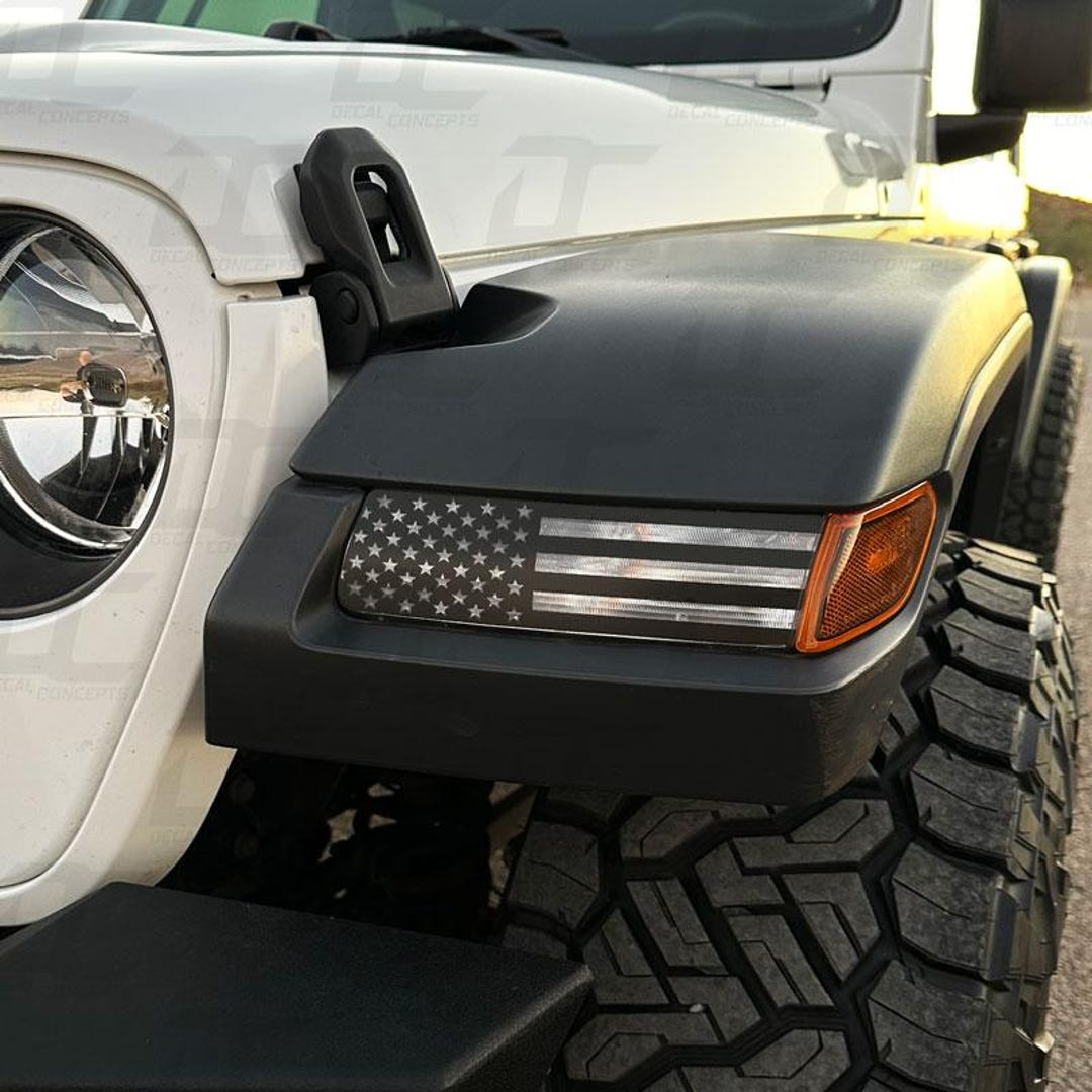 American Flag Front Fender Light Accent Decal Kit for Jeep Gladiator ...