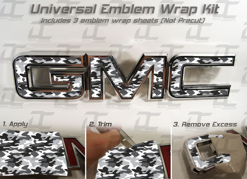 07-20 GMC Sierra Yukon Acadia Camo Emblem Overlay Wrap Kit - Etsy