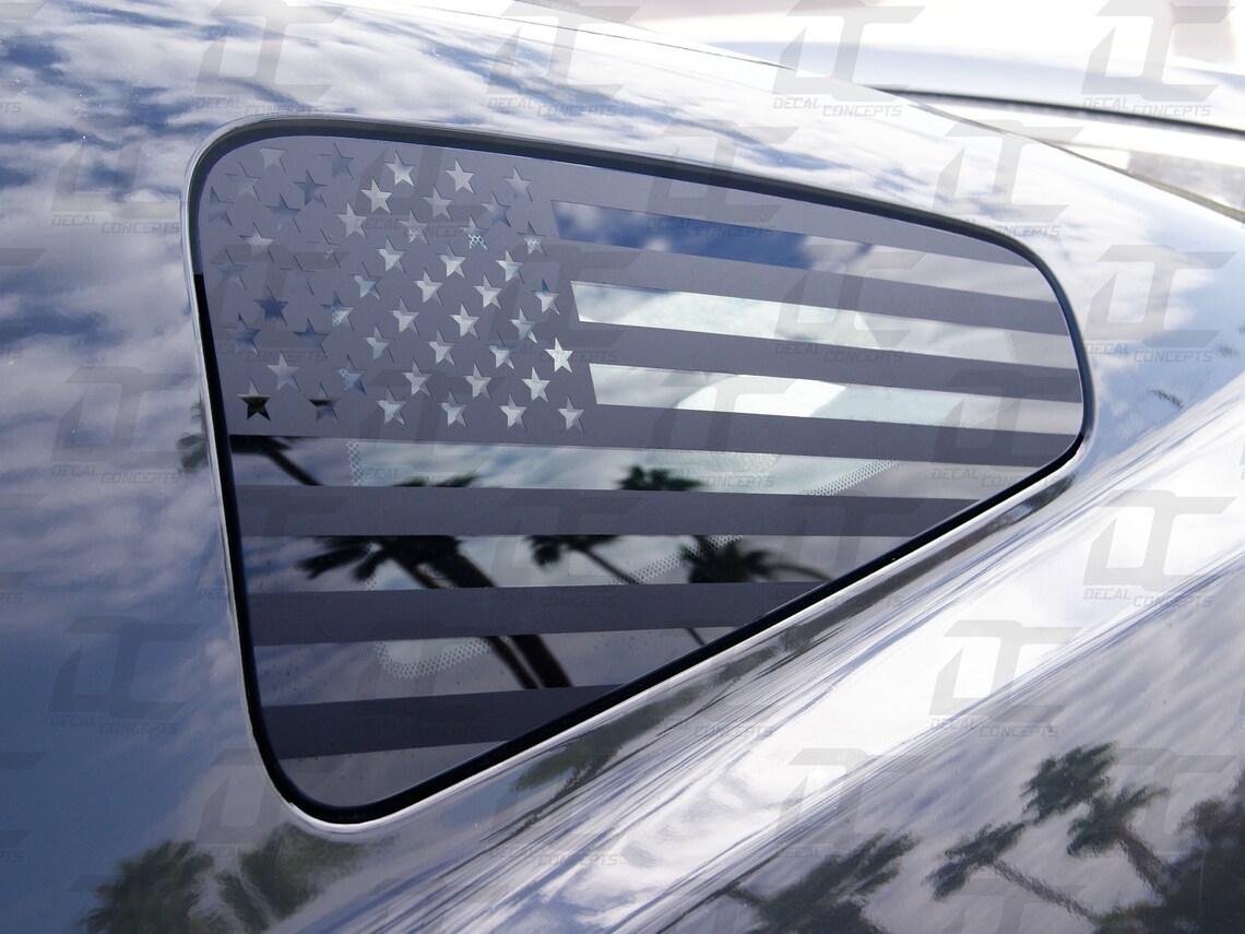 Mustang American Flag Rear Quarter Window Accent Decal (2010-2014)(both ...