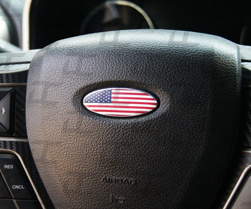 Steering Wheel Emblem Decal Overlay Pack American Flag Style | Etsy