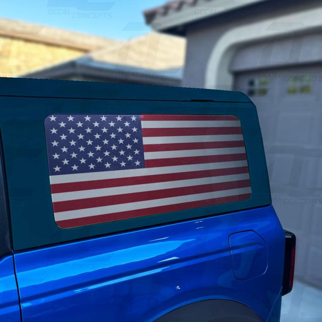 American Flag Standard Rear Side Window Accent Decal Kit for Ford ...