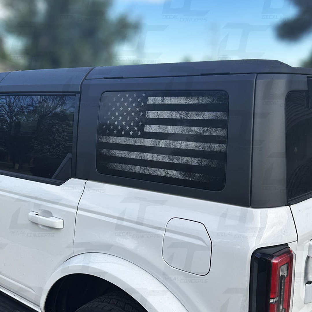 American Flag Rear Side Window Accent Decal Kit for Ford Bronco 4 Door ...