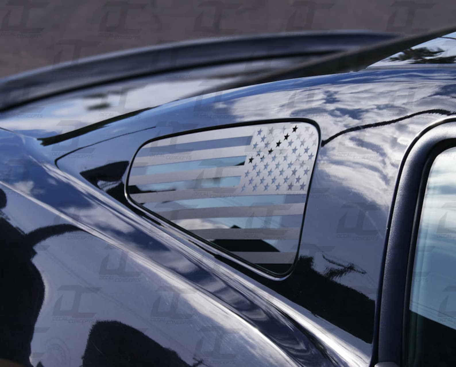 Mustang American Flag Rear Quarter Window Accent Decal (2010-2014)(both ...