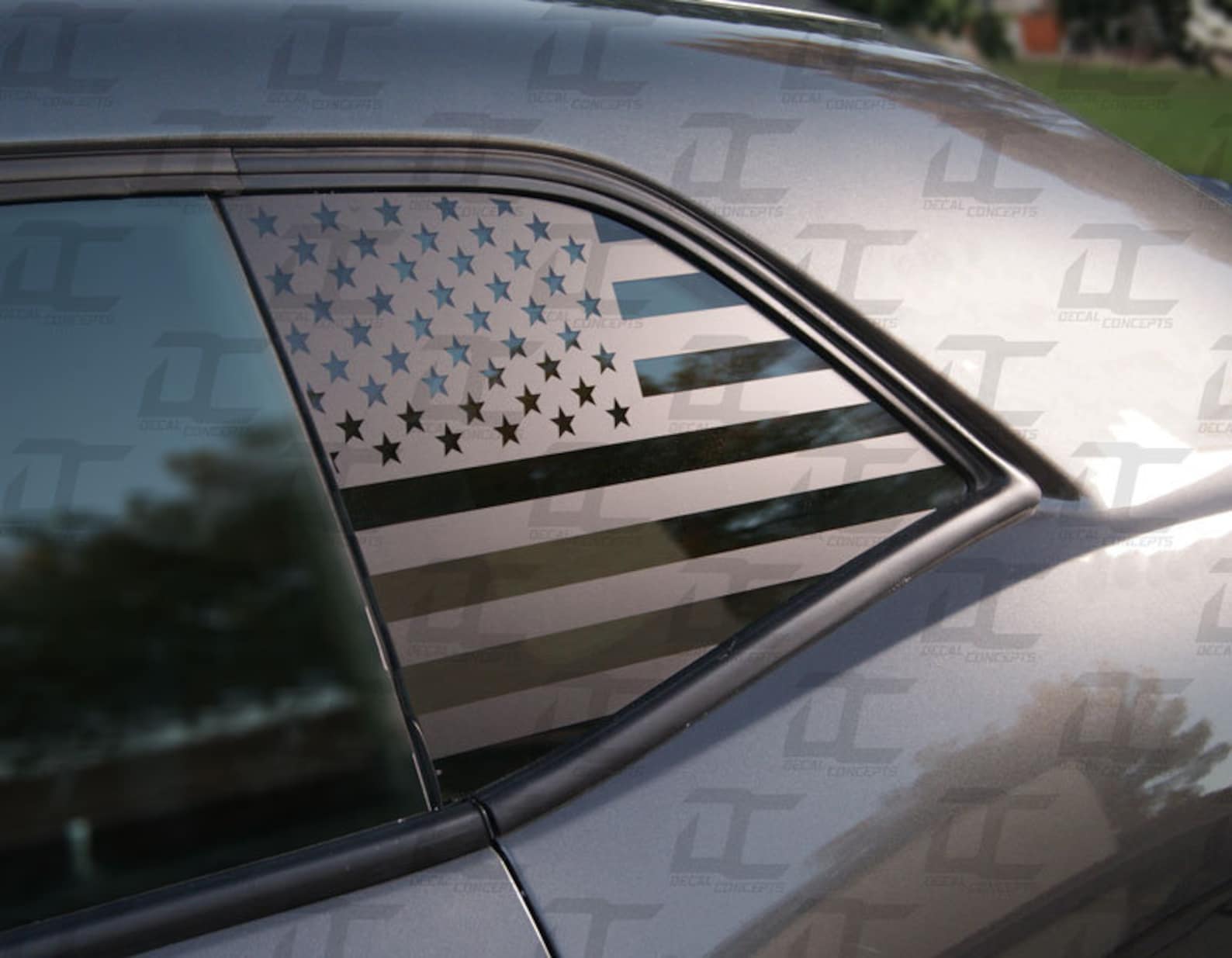 Challenger American Flag Rear Quarter Window Accent Decal 2008-2023both ...