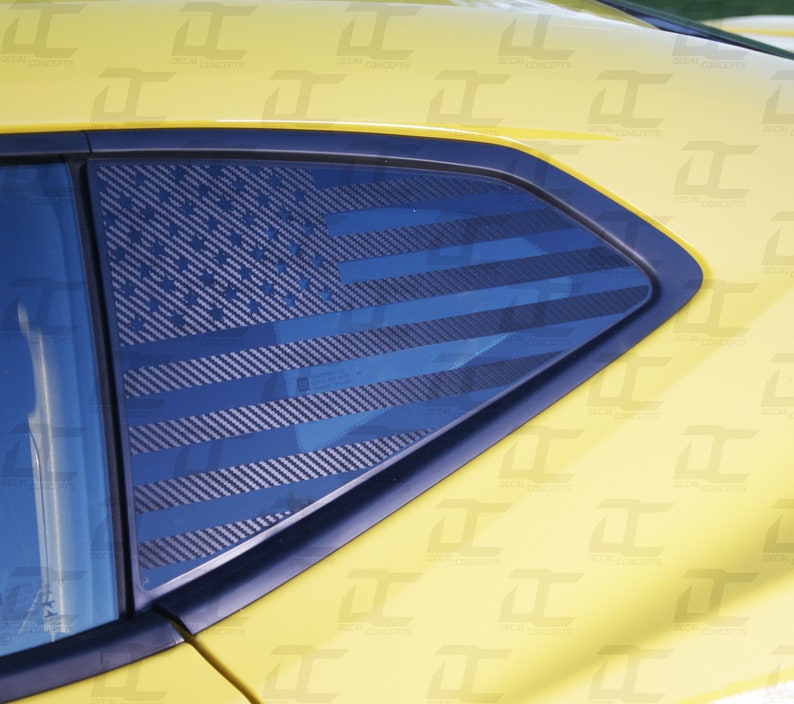 Camaro American Flag Rear Quarter Window Accent Decal (2016-2024)(both ...
