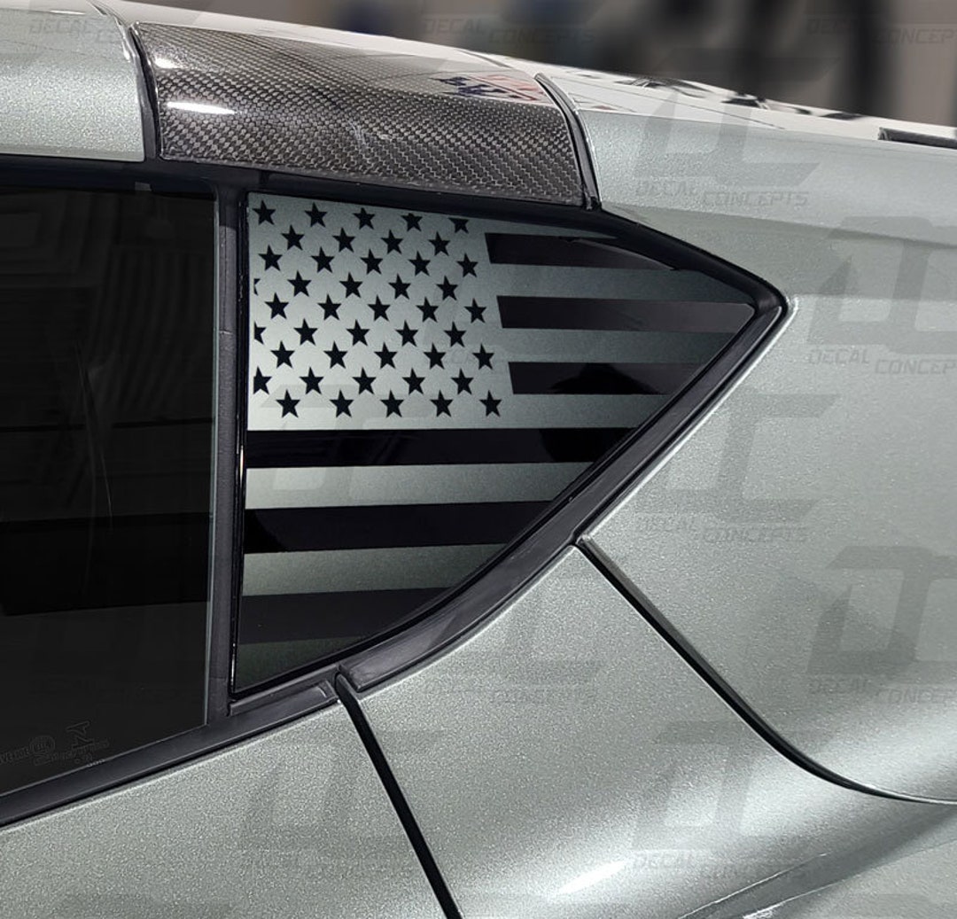 American Flag Rear Quarter Window Panel Accent Decal Kit for C8 ...