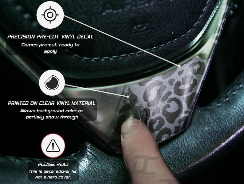Clear Cheetah Pattern Steering Wheel Accent Decal Kit - for Corolla ...