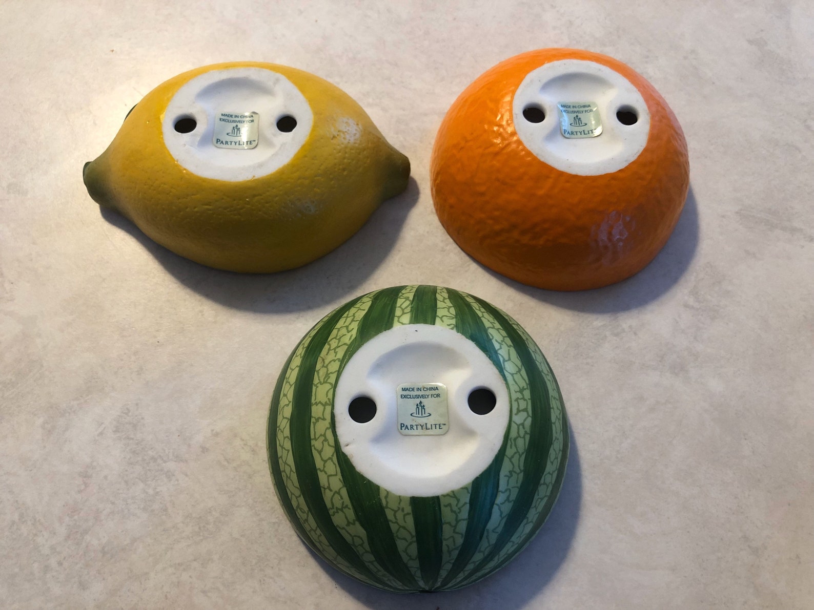 PARTYLITE Ceramic Summer Fruit Trio 3 Tea Light Candleholders - Etsy