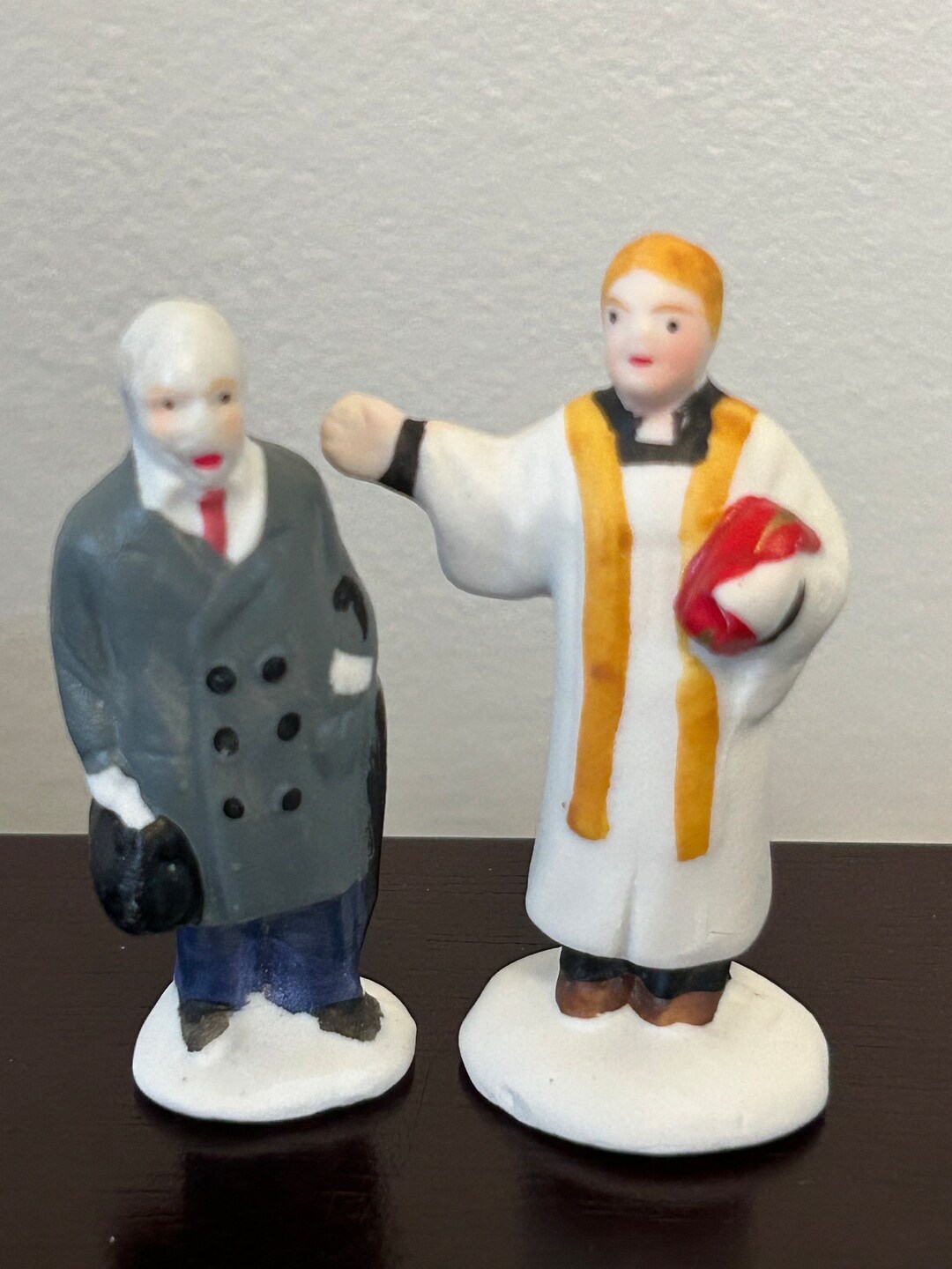 Lemax Priest and Businessman 2.5 Tall Porcelain Figurines - Etsy