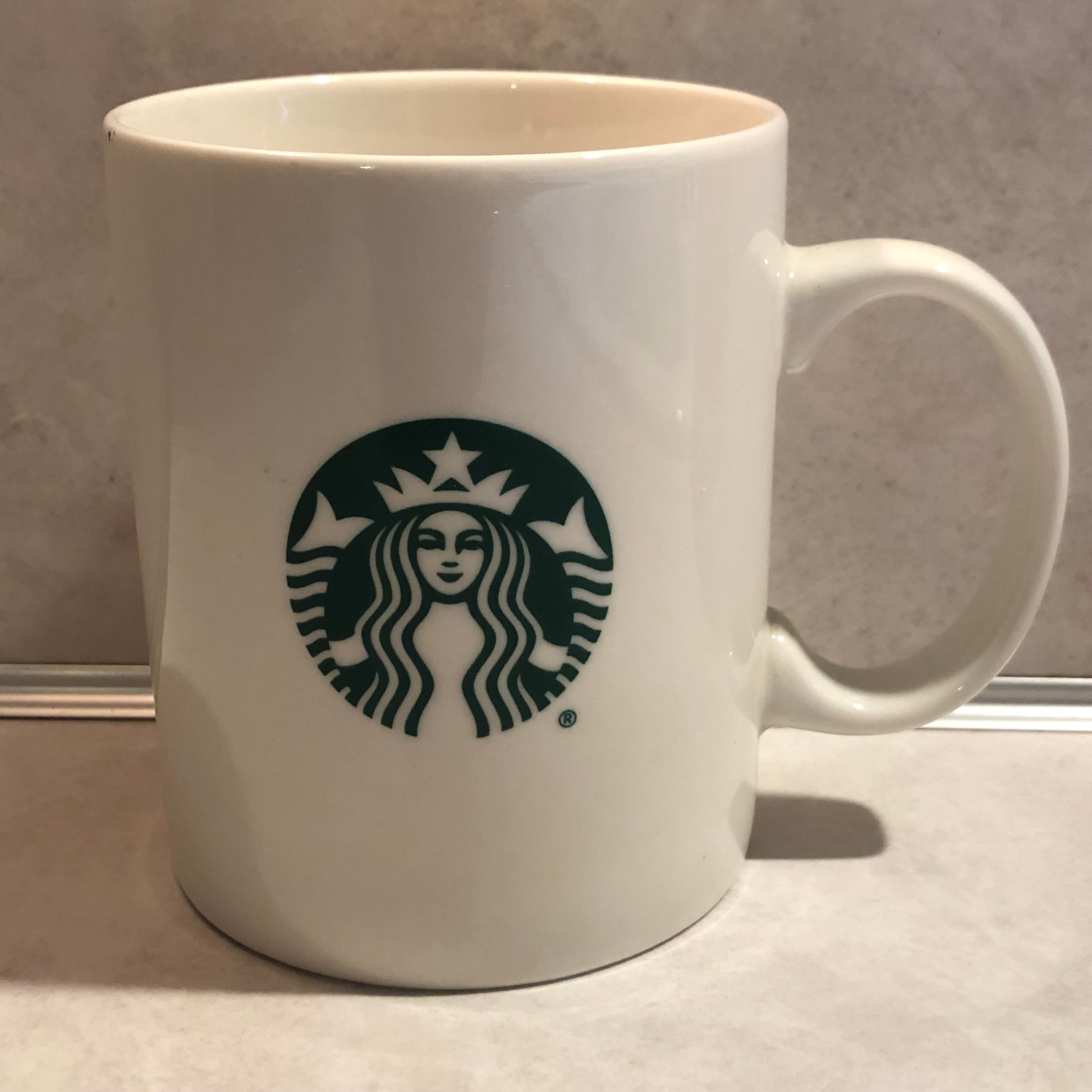 STARBUCKS 12 Fl. Ounce Classic Green Mermaid Siren Logo White Cup - Etsy