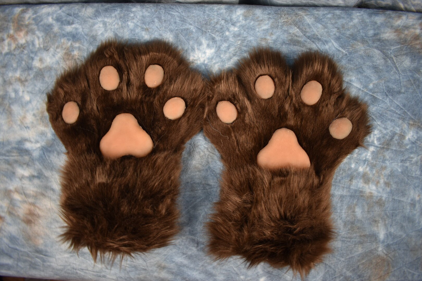 Pre-made: Brown and Caramel 4 Fingered Hand paws