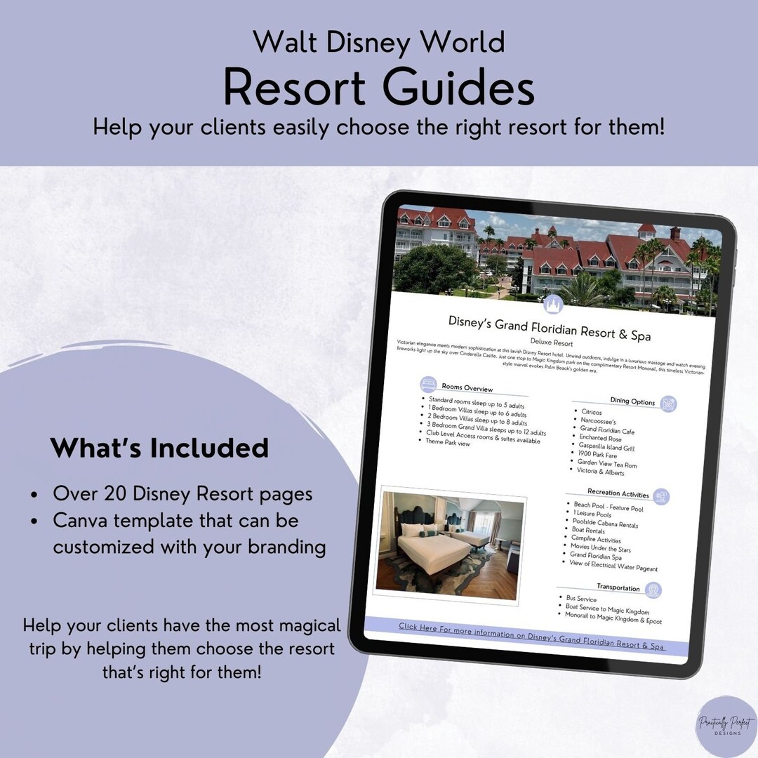 WDW Travel Agent Client Resort Guides Templates Canva - Etsy
