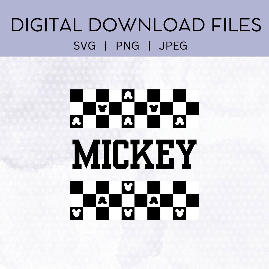 Checkered Mouse Head Retro Digital File SVG PNG JPEG Download - Etsy