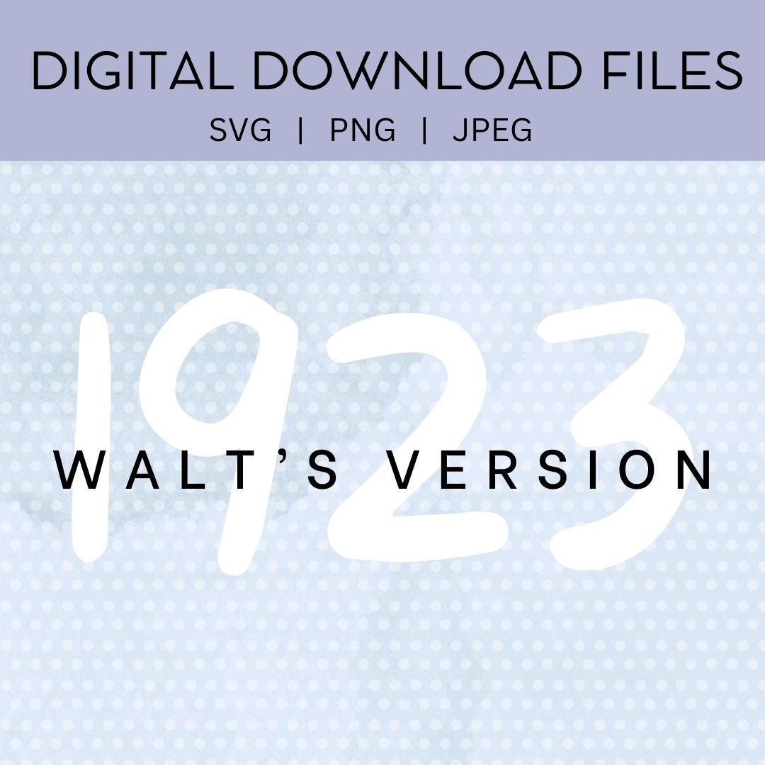 1923 Walt's Version SVG PNG JPEG Digital Download Printable Design ...