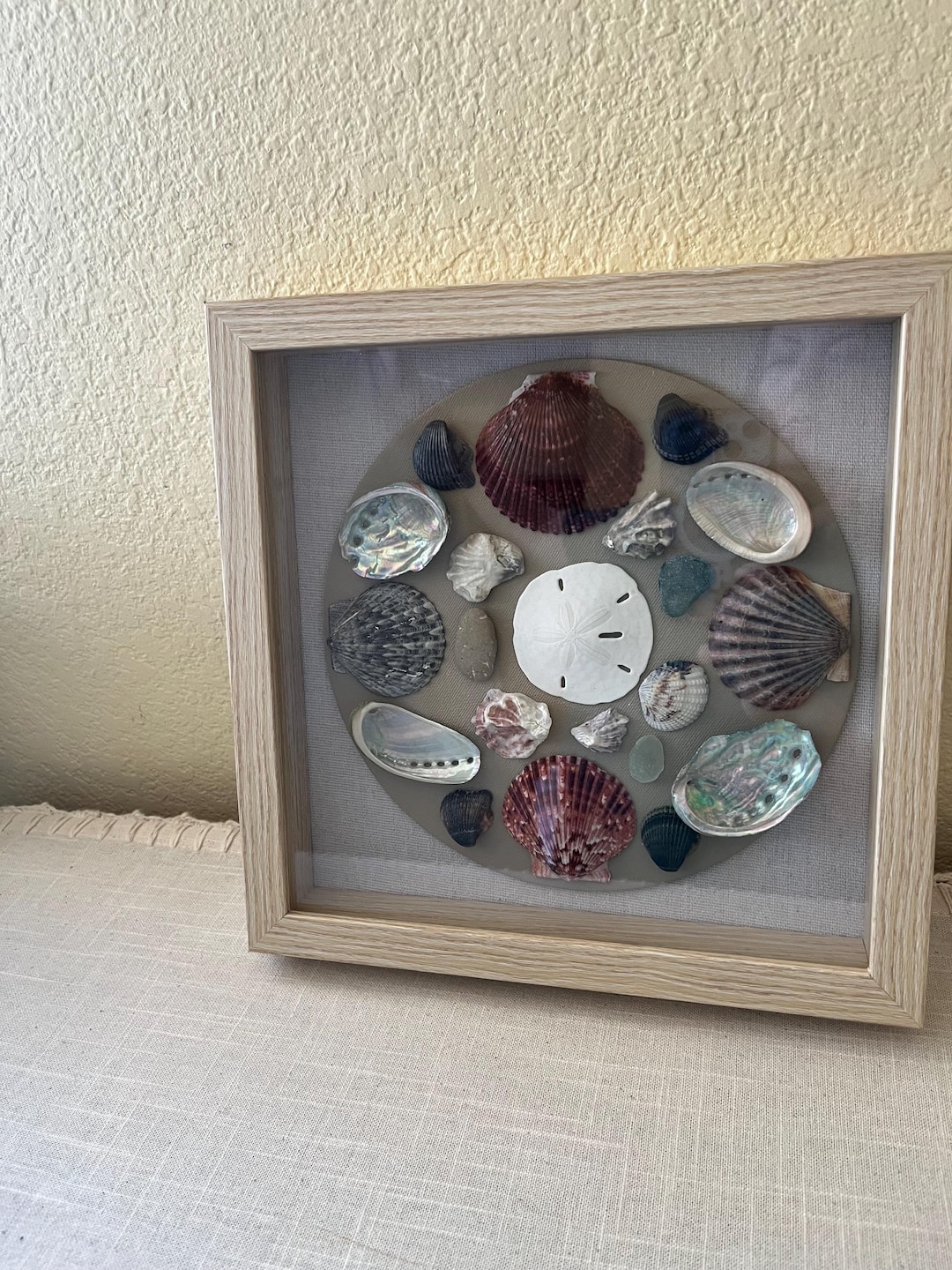 Shell Ocean Art Hand Crafted USA Mosaic Shadow Box 9 X 9 - Etsy