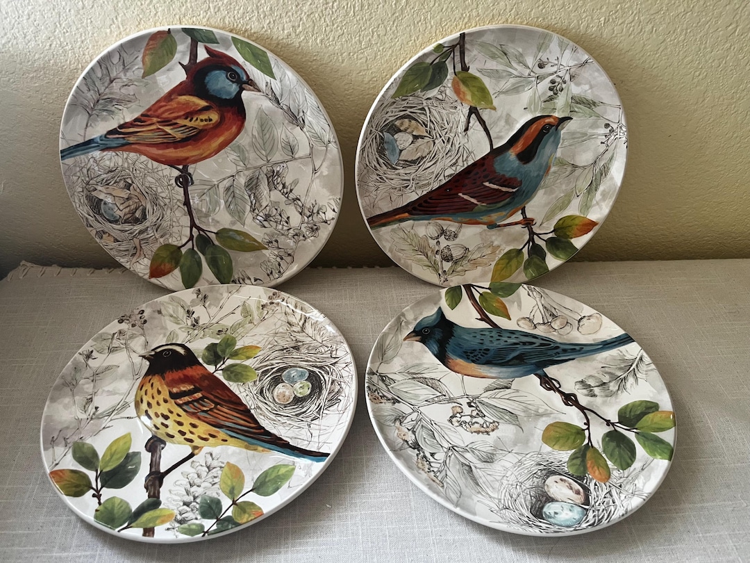 Set of Pier One 3D Bird Plates 9" Rare and Colorful Prior Ship Inc - Etsy