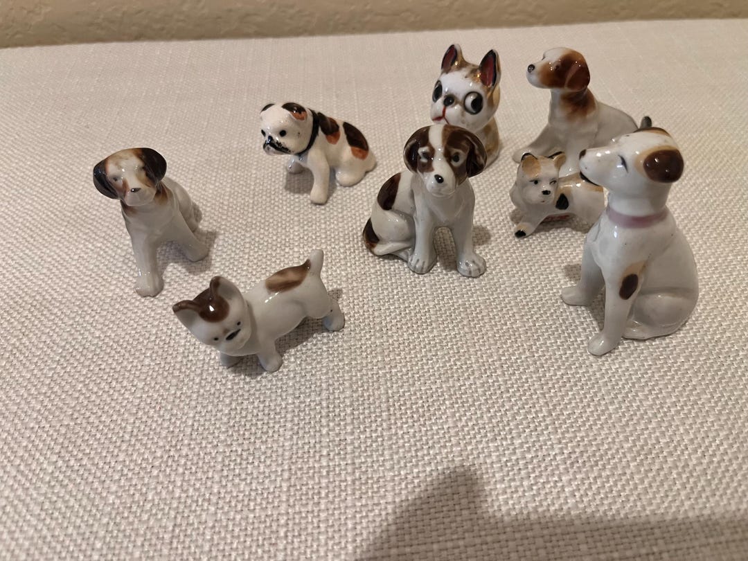 Lot of Vintage Japan Ceramic Miniature Ceramic Dogs 8 - Etsy