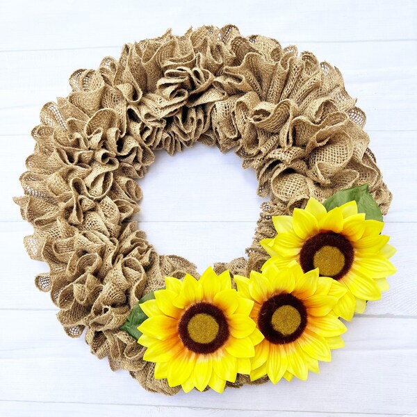 Burlap Sunflower - Etsy