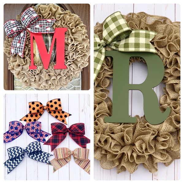Burlap Letter Wreath - Etsy