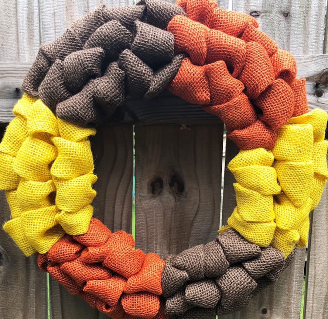 Burlap Wreath Fall Wreath Thanksgiving Wreath Autumn - Etsy