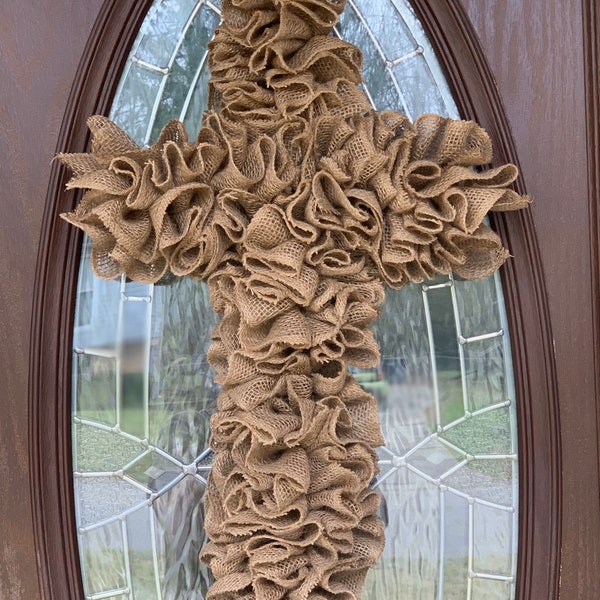 Burlap Cross Wreath - Etsy