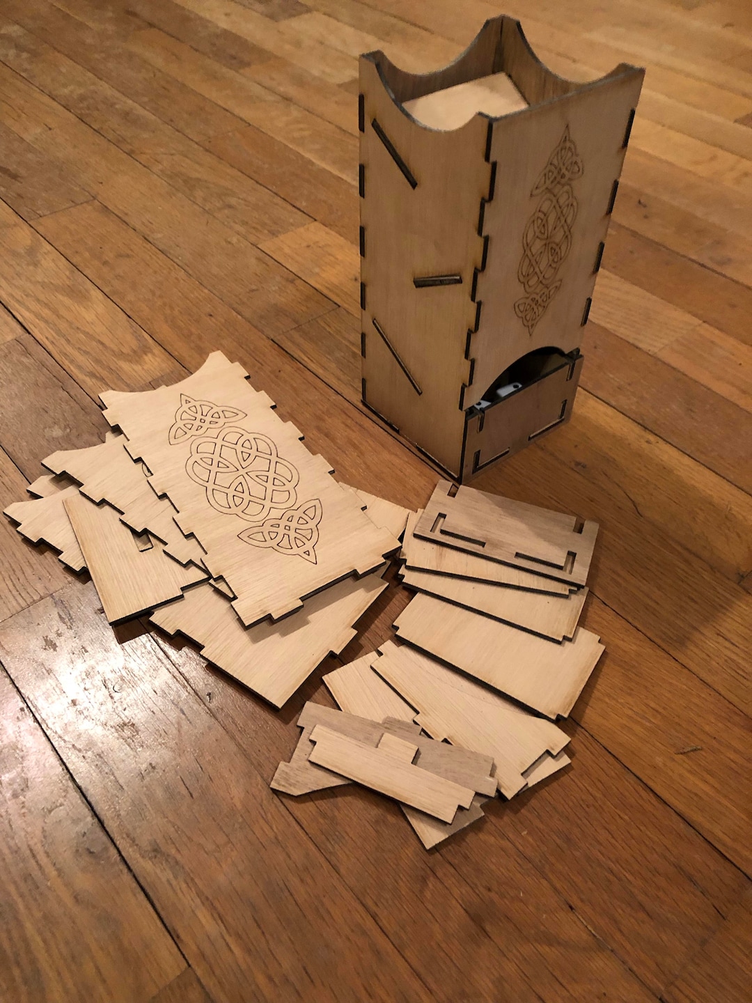 Plywood Dice Tower With Tray: DIY Assembly Puzzle - Etsy