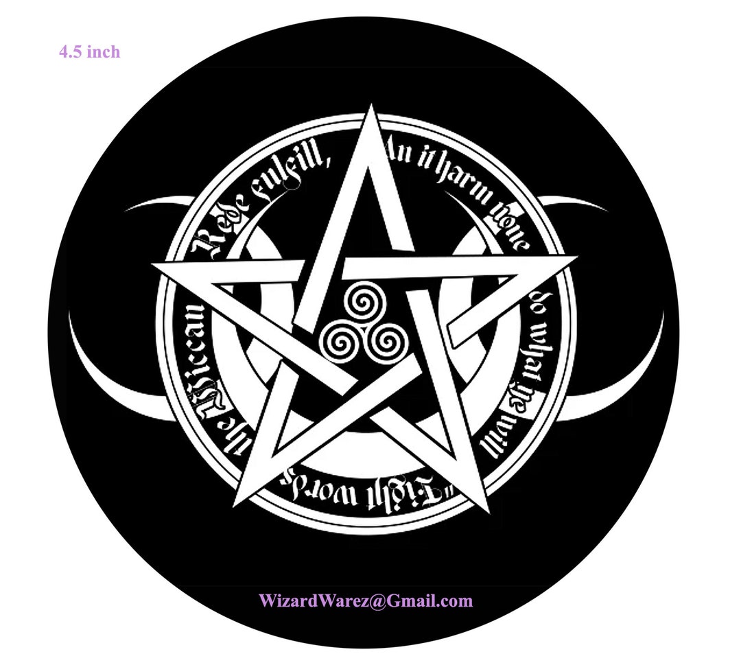 4 1/2 Inch Pagan Sticker by Mani Pureheart. "an' It Harm None, Do as ...