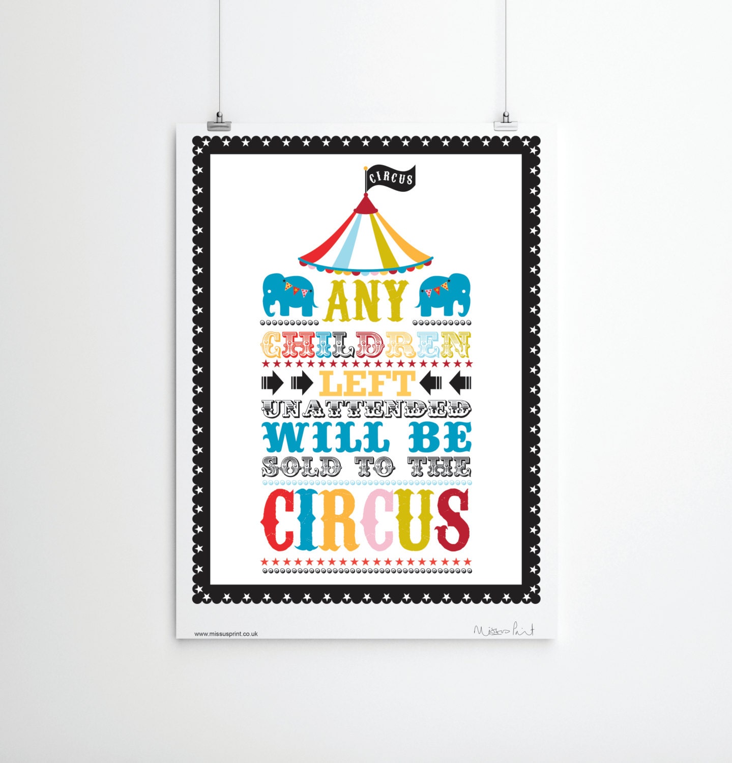 Circus Print Circus Wall Art. Children's Fun Poster. - Etsy