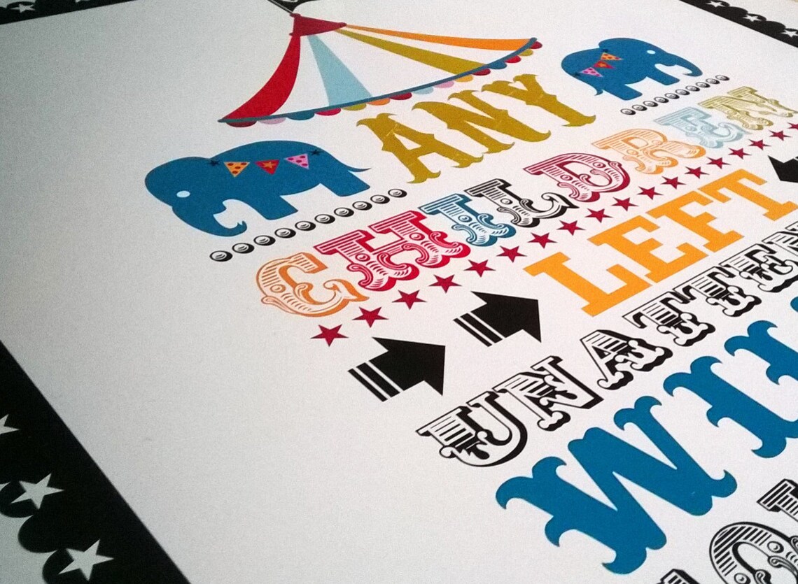 Circus Print Circus Wall Art. Children's Fun Poster. - Etsy