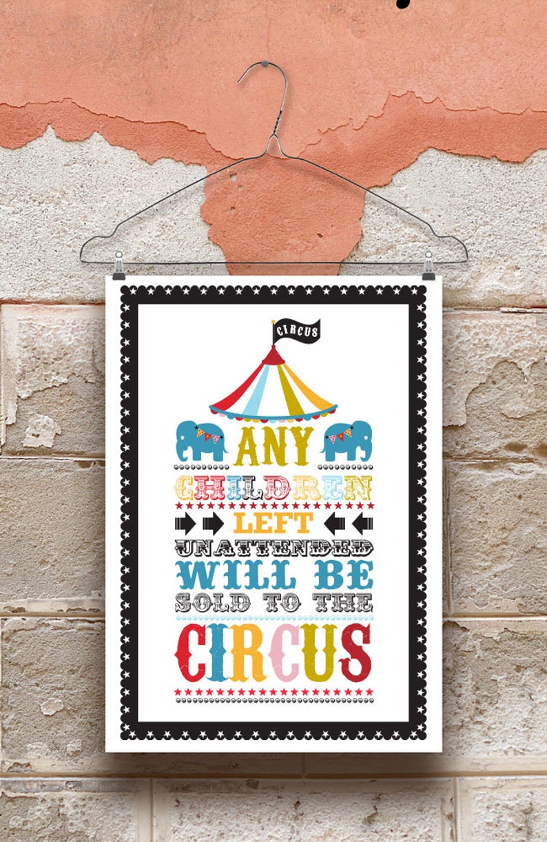 Circus Print Circus Wall Art. Children's Fun Poster. - Etsy