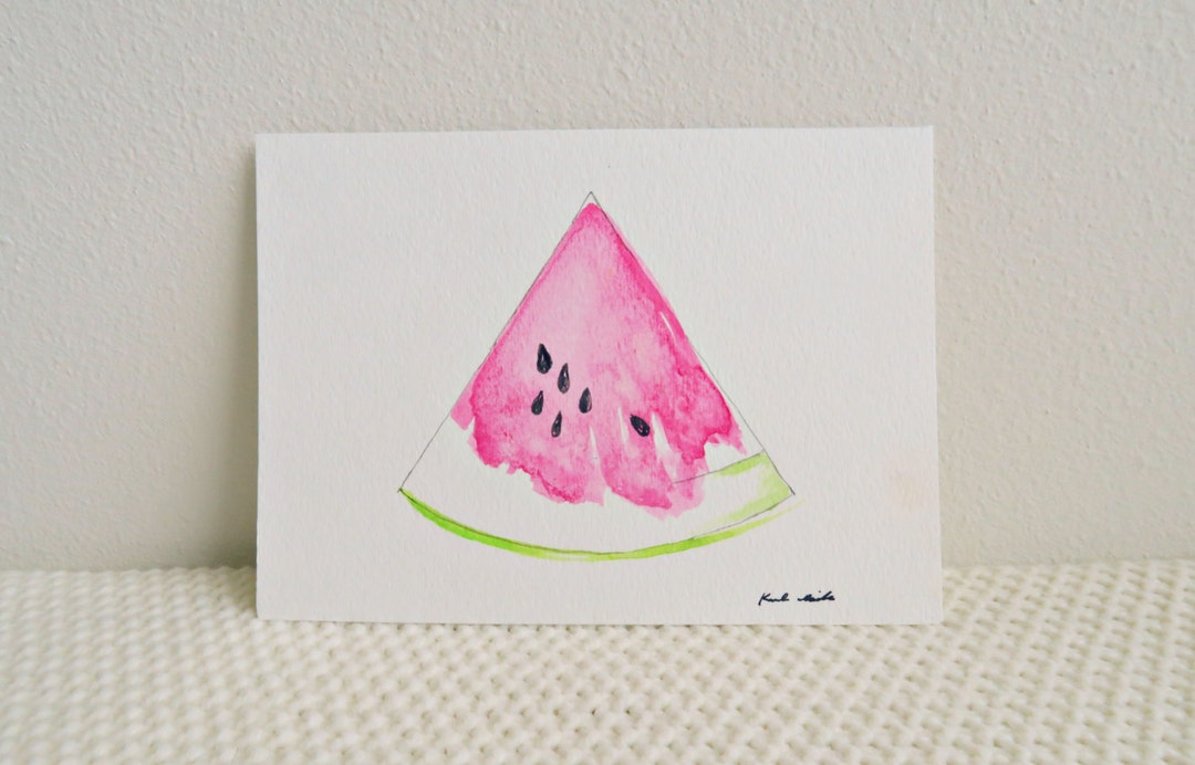 Watermelon Slice Watercolor Painting - Etsy