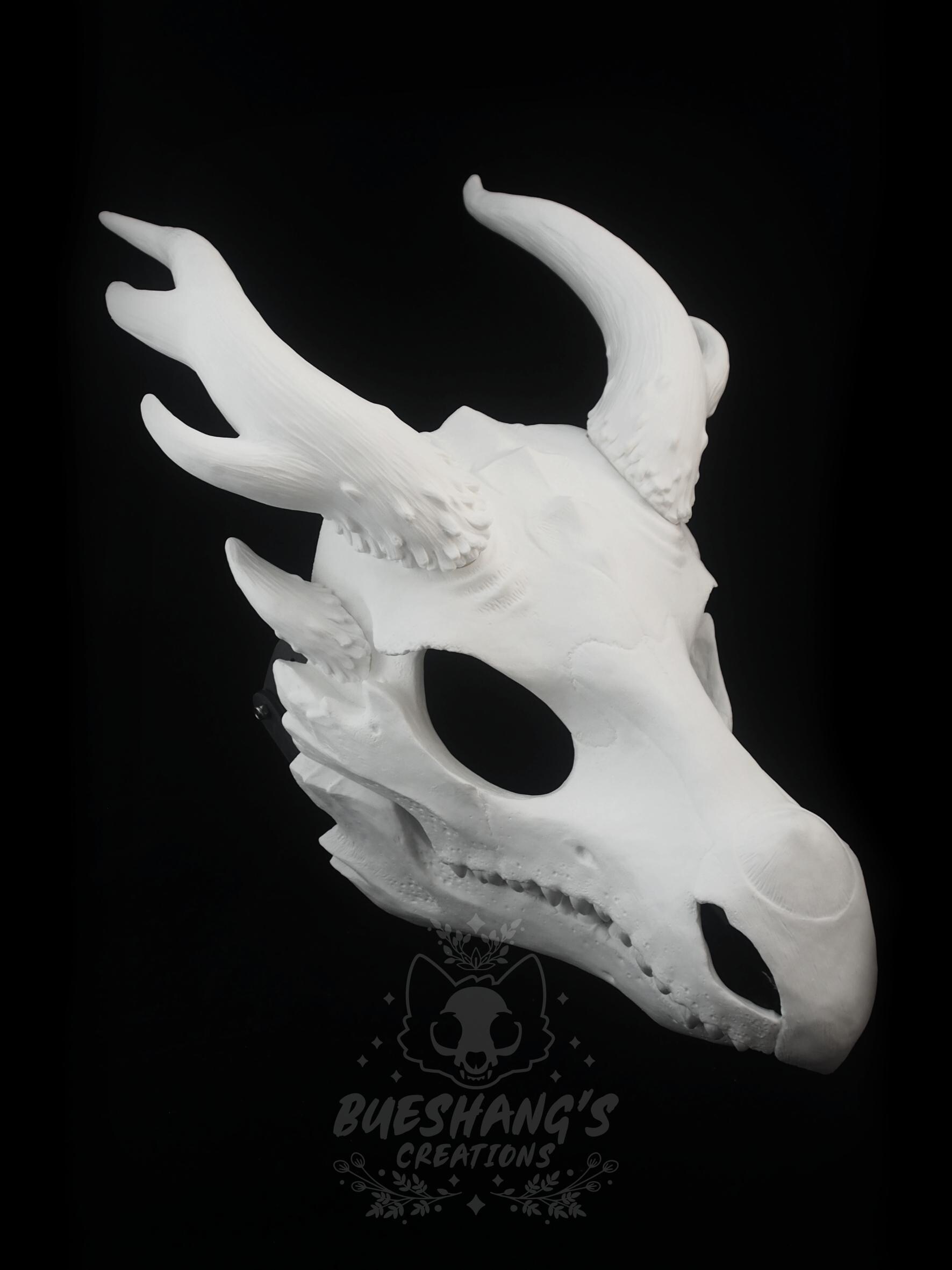 Dragon Skull Mask - Full - Antler Horns - Etsy