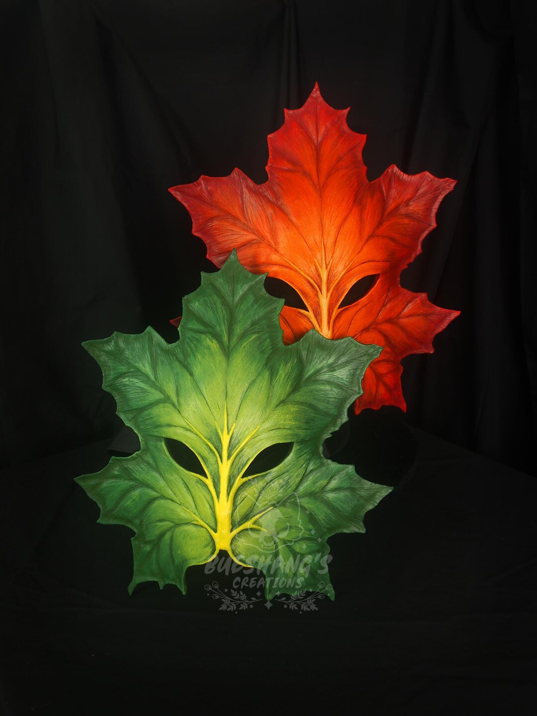 Leaf Mask - Green / Red - Etsy UK