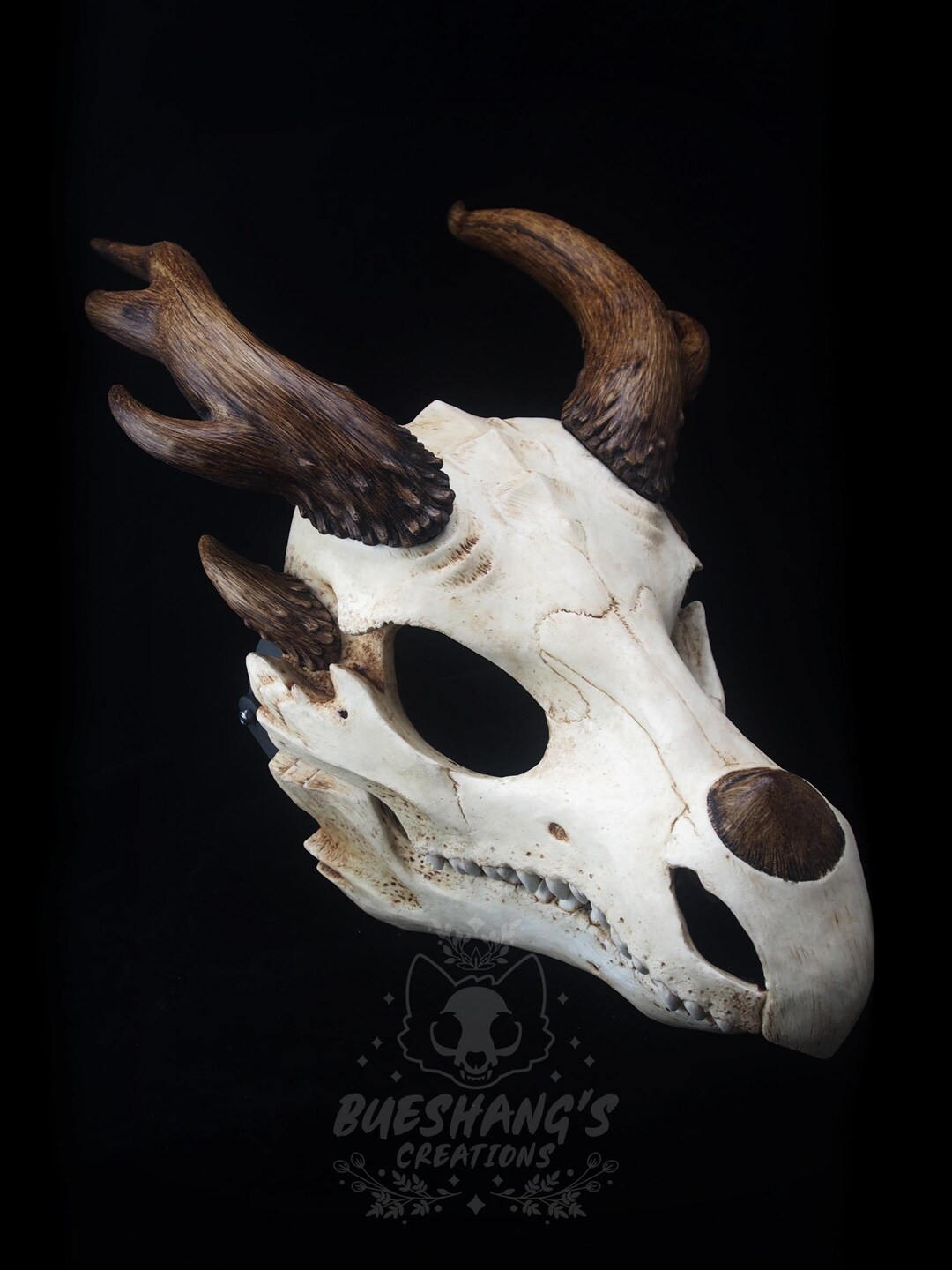 Dragon Skull Mask - Full - Antler Horns - Etsy