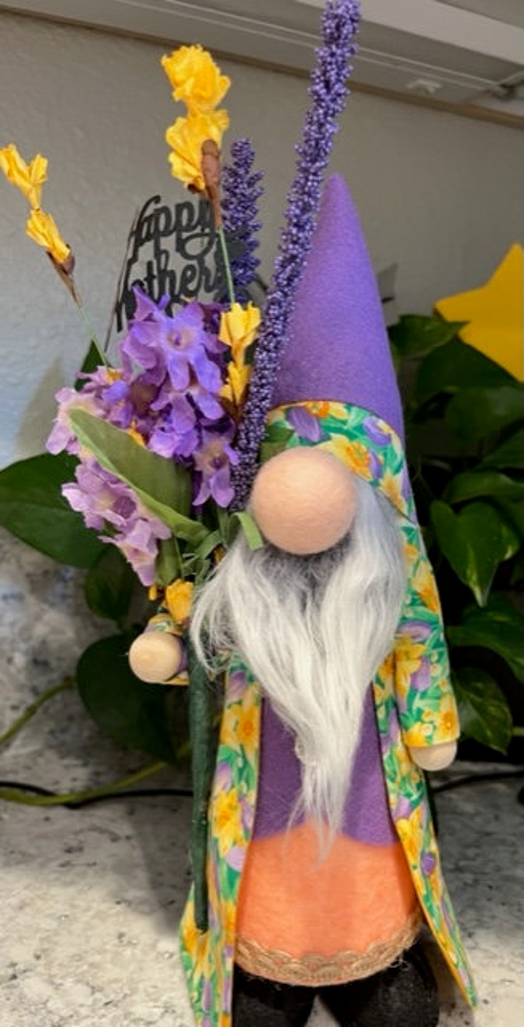 Lavender Happy Mother's Day Gnome, Mother's Day Gnome, Purple Mother's ...